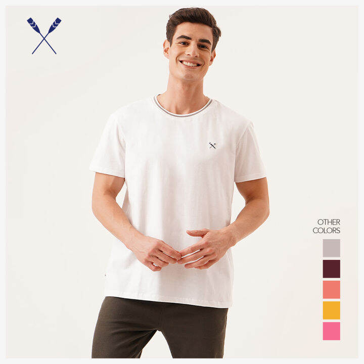 Regatta T-Shirt With Contrast Neck Ribbing For Men (White) | Lazada PH
