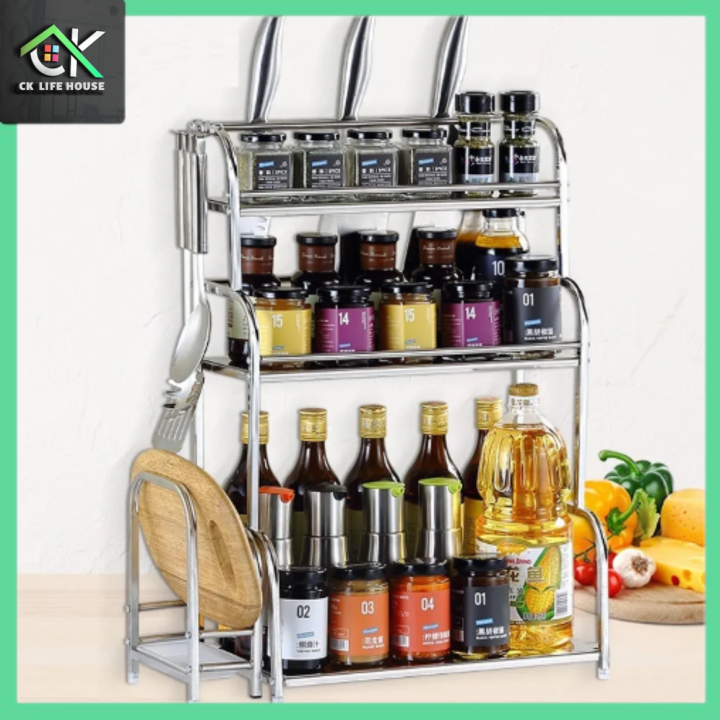 (READY STOCK)2/3 Layer Kitchen Multifunctional Seasoning Spice Sauces ...