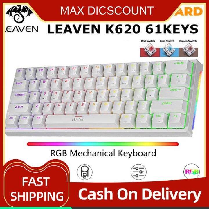 K620 61Key Mechanical RGB Keyboard Removable wired RGB Gaming Office PC ...
