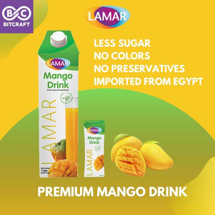 LAMAR Mango Juice Drink 1L Less Sugar Imported From Egypt No ...