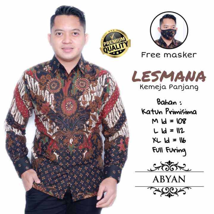 KEIKO BATIK Kemeja Batik Panjang Motif LESMANA OOTD Baju Batik Solo ...