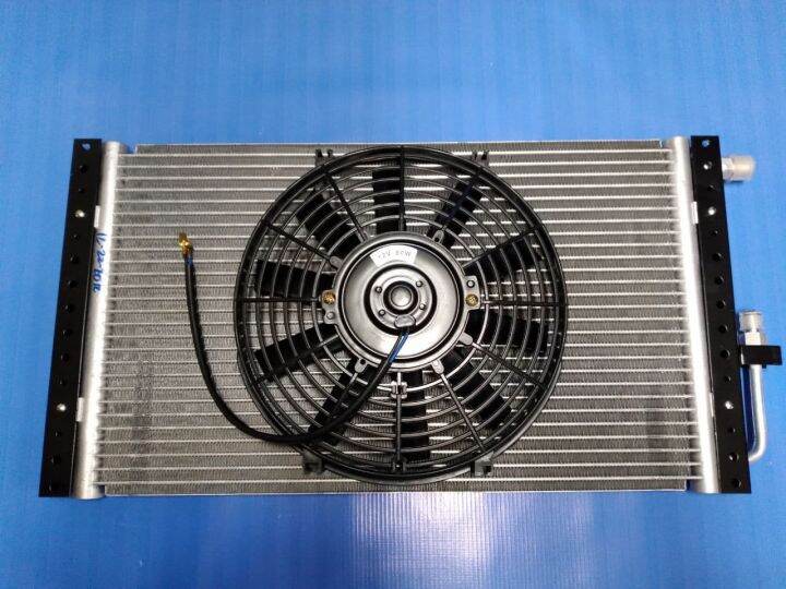 condenser laminated long with 1pc auxiliary fan 12v SET car aircon ...