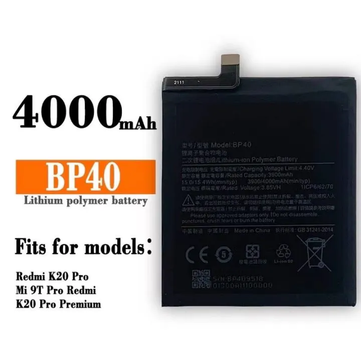 DX Xiaomi Redmi K20 Pro/Mi 9T Pro Battery Model BP40 Original Equipment ...