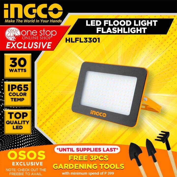 Ingco Original LED Flood Light Flashlight 30W HLFL3301 •OSOS• | Lazada PH