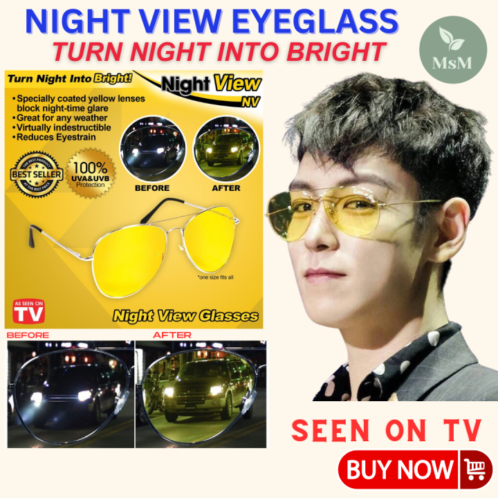 MsM Polarized Driving Eyeglass Yellow Shades Lens for Day and Night ...