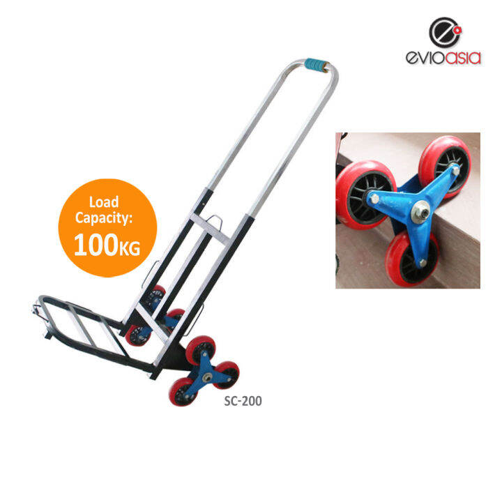Heavy Duty 3 Wheel Stair Climber Hand Trolley Pull Cart Max 100kg Load ...