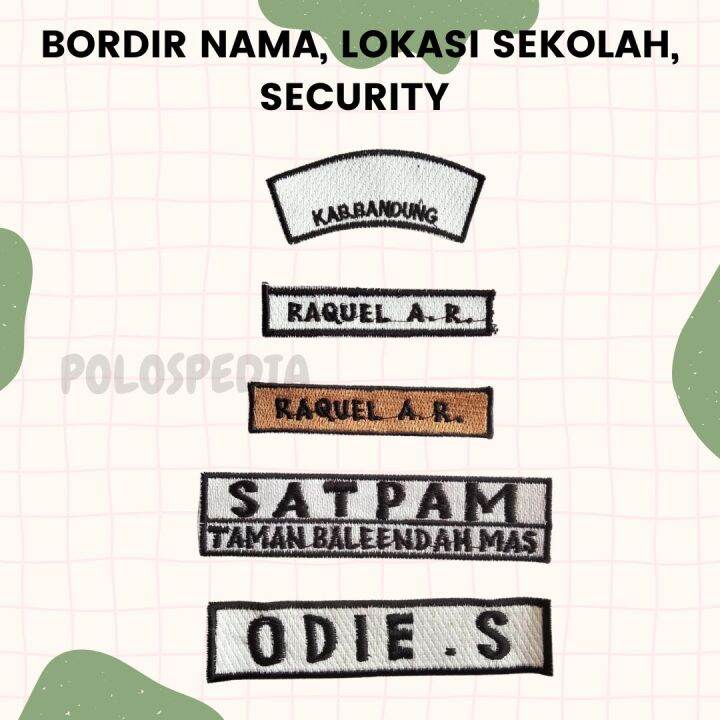 Bordir Nama dan Lokasi Sekolah SD, SMP, SMA Bet Nama Untuk Seragam ...