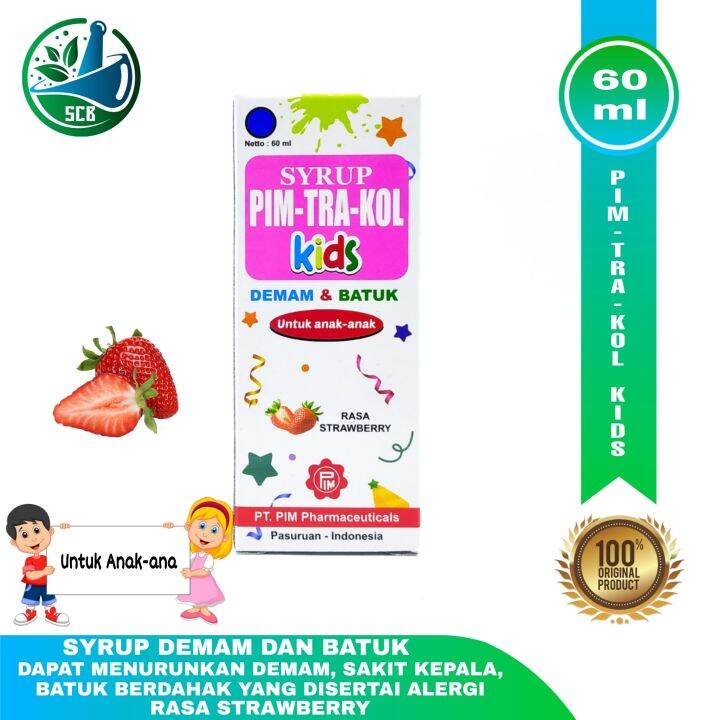 Pimtrakol Pim Tra Kol Kids Rasa Strawberry 60ml | Lazada Indonesia