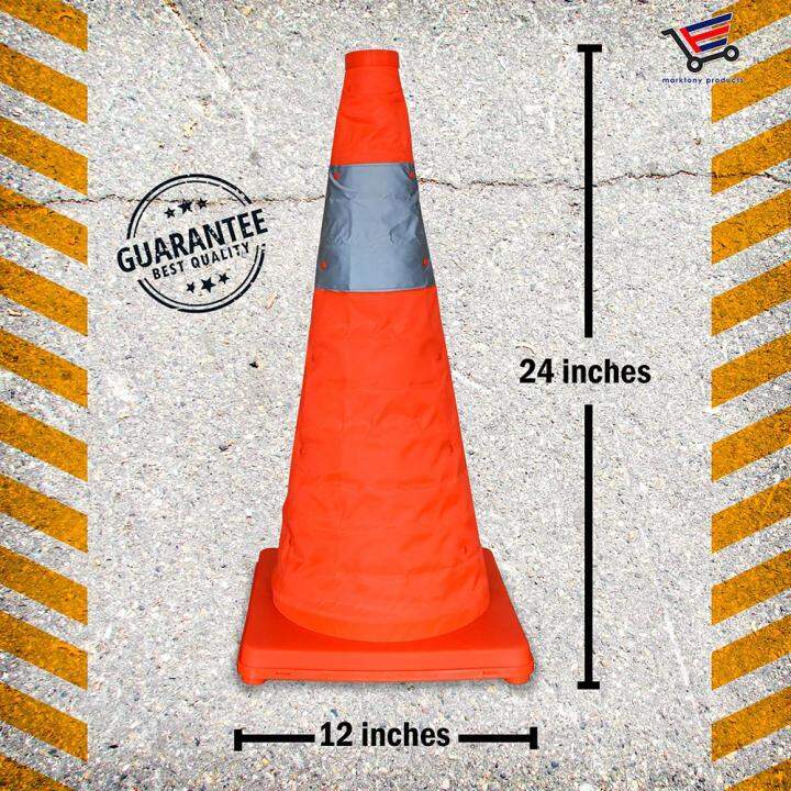 Folding Collapsible Orange Road Safety Cone Traffic Pop Up Parking ...