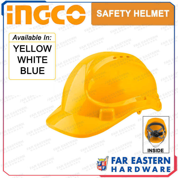 INGCO Hard Hat Safety Helmet Yellow White Blue INHT | Lazada PH