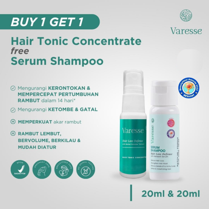 Varesse Hair Tonic Concentrate 20ml + Serum Shampoo 2in1 Conditioner ...