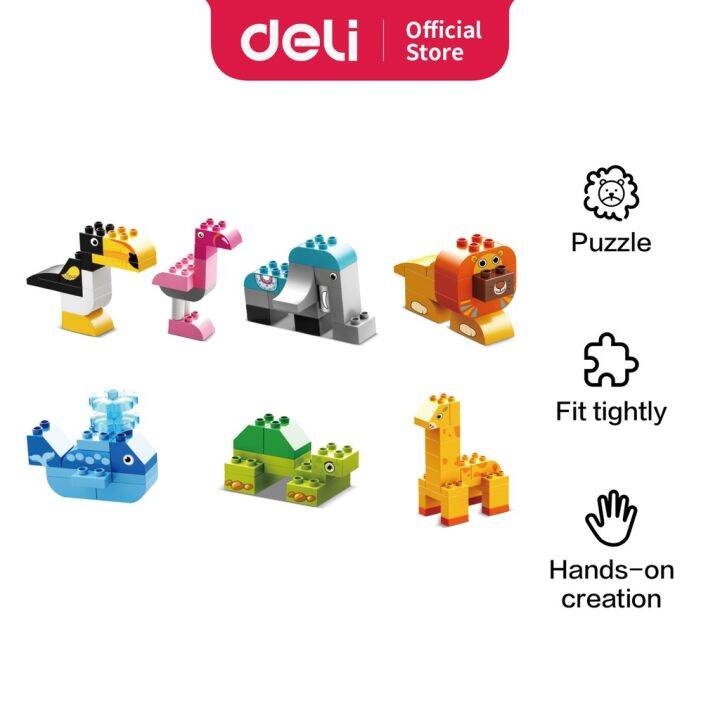 Deli Education Animal Bricks Animal Building Blocks [Per Set] 74543 ...