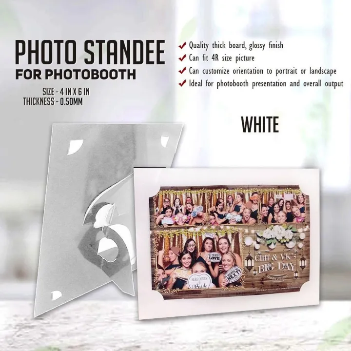 )'GPhoto Standee for Photobooth Glossy 4R Black / White 2mm ( 100 pcs ...