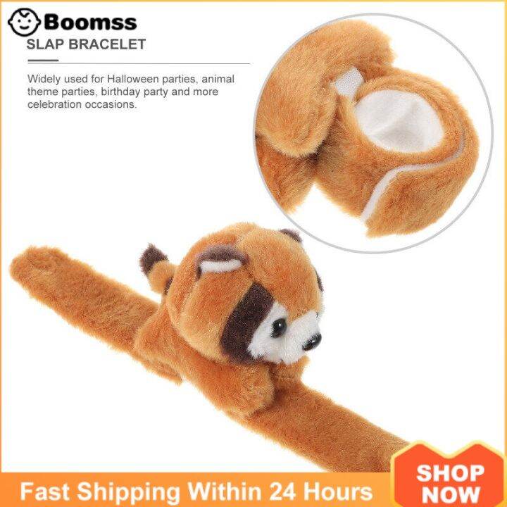 【New】 Kids Slap Bracelet Plush Raccoon Slap Stuffed Animal Wristband ...