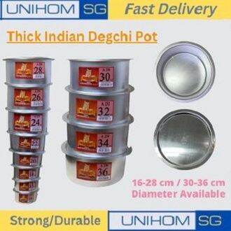 UnihomSG [ReadyStock] 16cm~36cm Thick Indian Aluminium Degchi Pot ...