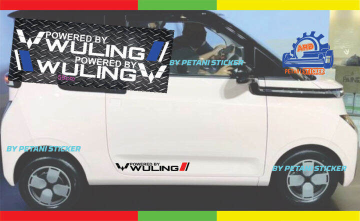 STIKER STICKER MOBIL WULING ,WULING AIR EV BODY SAMPING POWERED BY ...