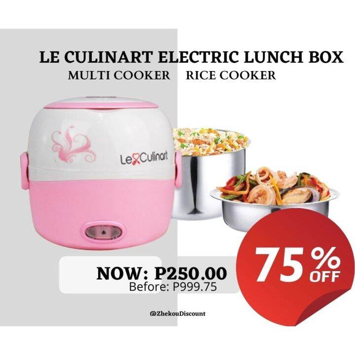 Le Culinart 3 in 1 Multi Cooker Rice Cooker and Electric Lunch Box ...