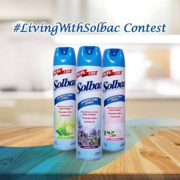 rlgnff SOLBAC (DISINFECTANT SPRAY) 400 grms | Lazada PH