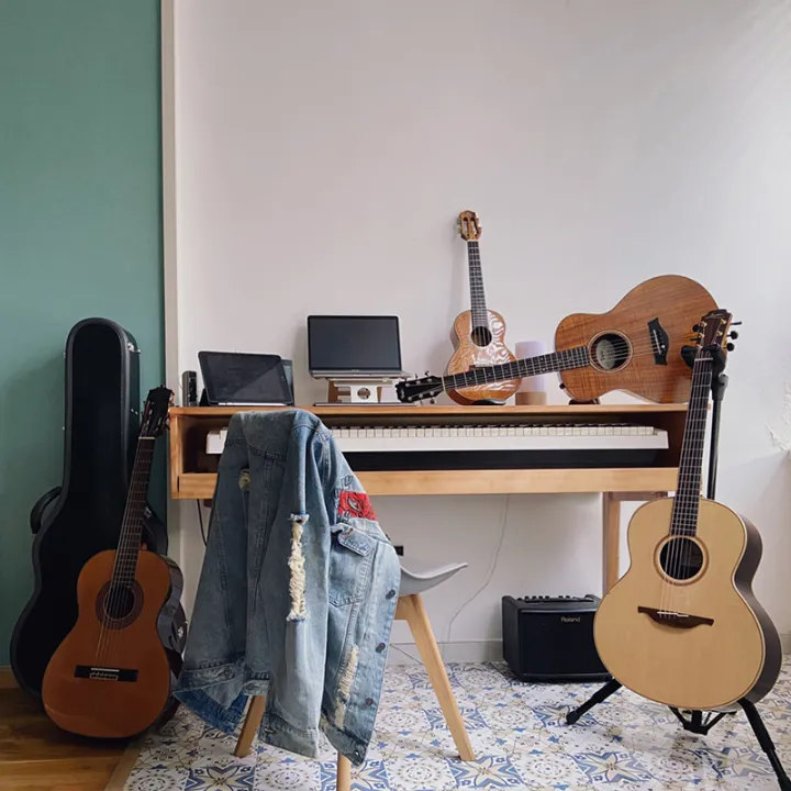 Solid wood piano table, electric piano table, arranger table, music ...