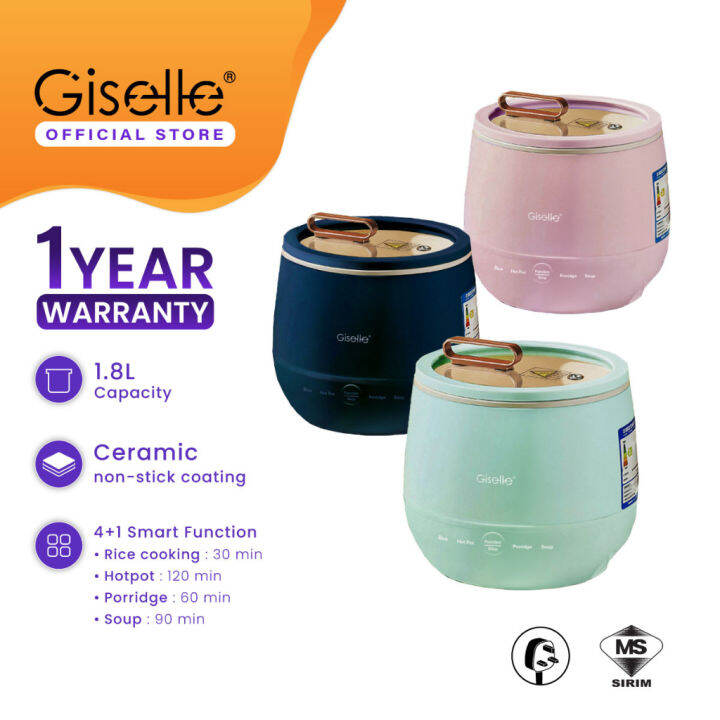 Giselle Digital Electric Mini Rice Cooker with Ceramic Inner Pot (1 ...