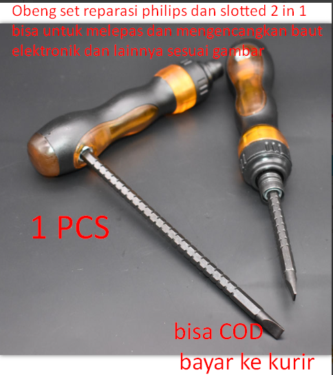 Obeng set reparasi philips dan slotted 2 in 1 bisa untuk melepas dan ...