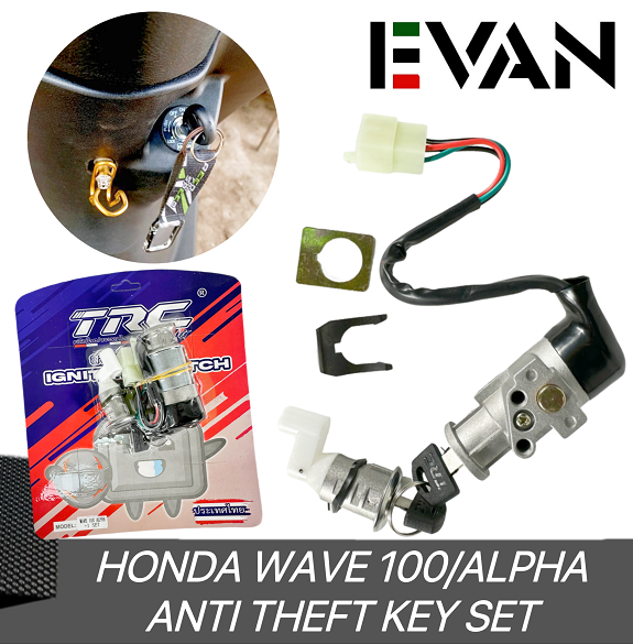 EVAN.SHOP Honda Wave 100/Alpha Anti Theft Key Set For Motorcycle ...