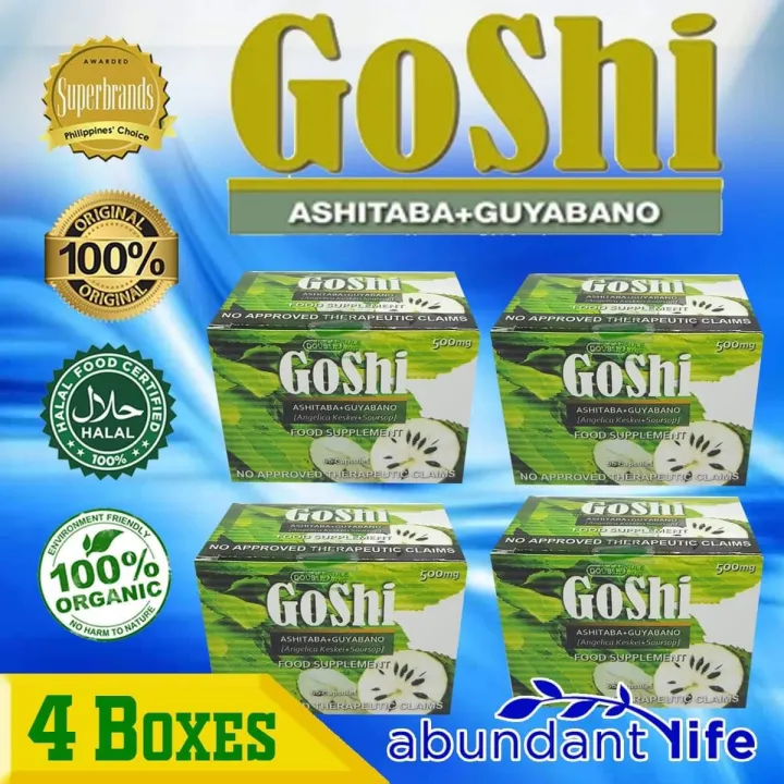 4 BOX GOSHI ASHITABA GUYABANO 60 CAPSULES ORIGINAL SOLD BY ABUNDANT ...
