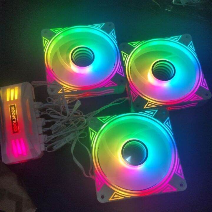 NEW COOLMOON DM1 INFINITY COOLING FAN ARGB PWM SOFTWARE SUPPORTED 3in1 ...