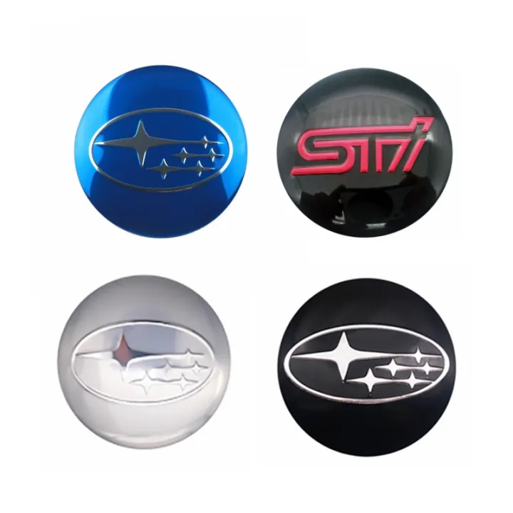 4pcs 56mm Wheel hub center cap sticker for Subaru STI Hub cover emblem ...