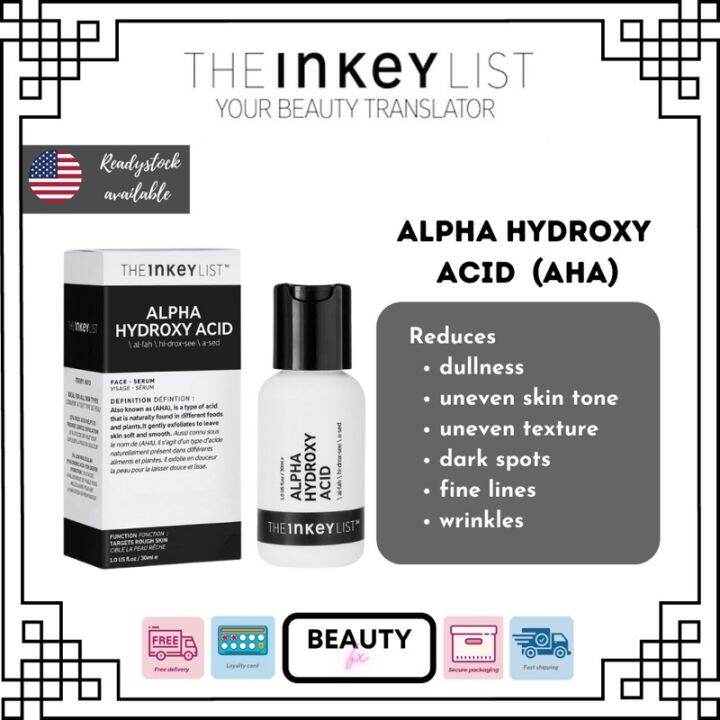 THE INKEY LIST AHA Alpha Hydroxy Acid Serum 30ml trial size full size ...