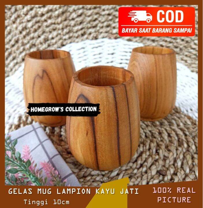 GELAS MUG LAMPION KAYU JATI DAN MAHONI ASLI ALAMI , MUG RAK KAYU, MUG ...