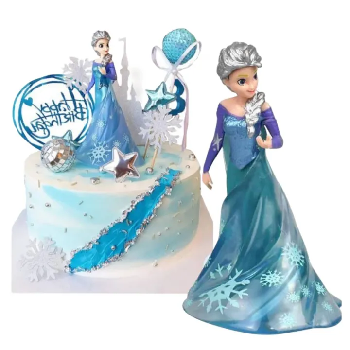 ABS 14-19cm Large Frozen Princess Birthday Cake Topper Decoration Solid ...