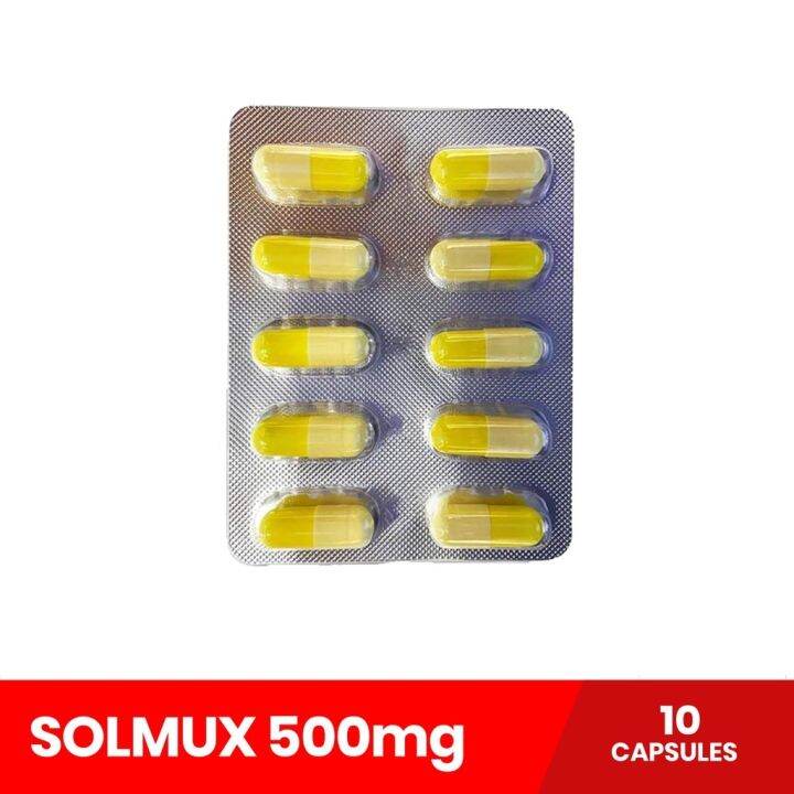 SOLMUX 500mg x 10 capsules (For Coughs Colds Flu) | Lazada PH