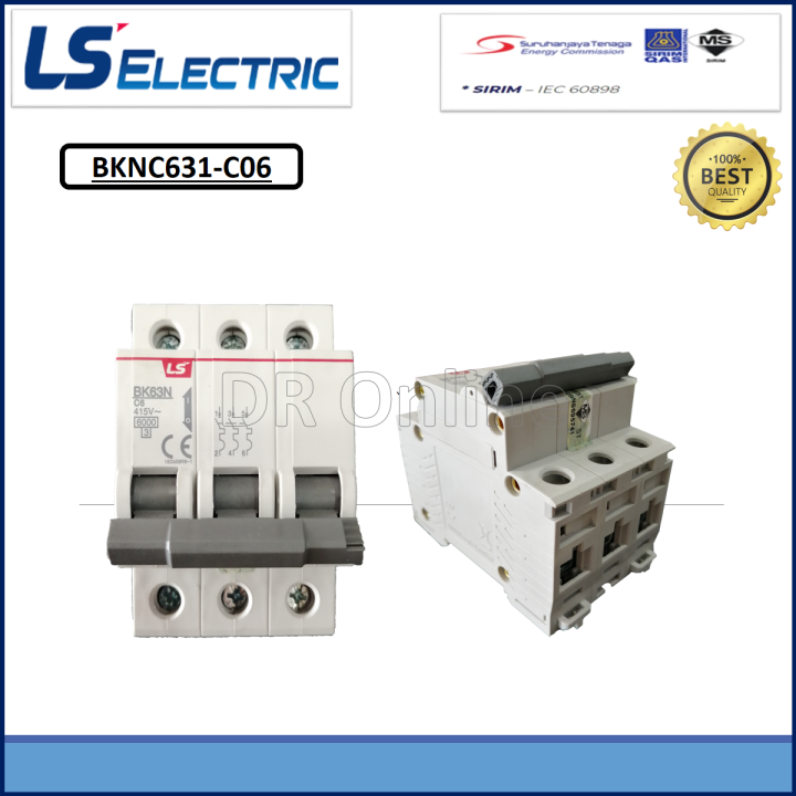LS MCB 3POLE MINIATURE CIRCUIT BREAKERS MCB, 3P "C CURVE" ~ 6KA ~ (6A ...