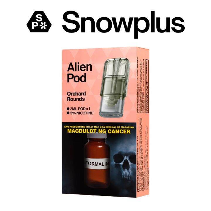 Snowplus ALIEN SINGLE Pods ORCHARD ROUNDS / PEACH Flavor for Alien X ...