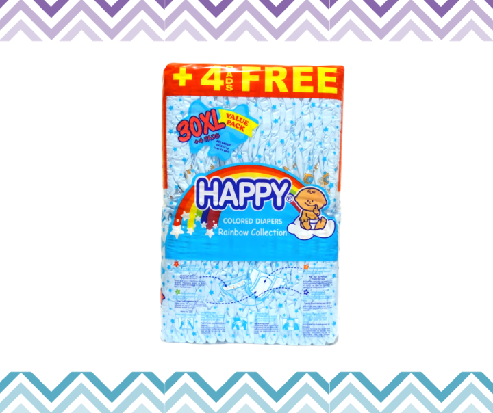Happy Colored Baby Diaper Extra Large | Lazada PH