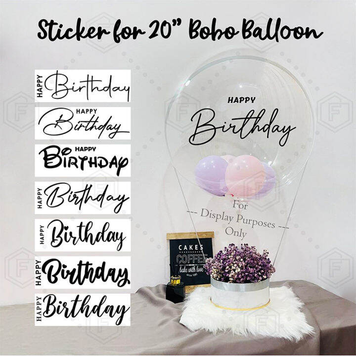 Sticker Budget/Happy Birthday Sticker untuk 18 -20" Bobo Balloon ...