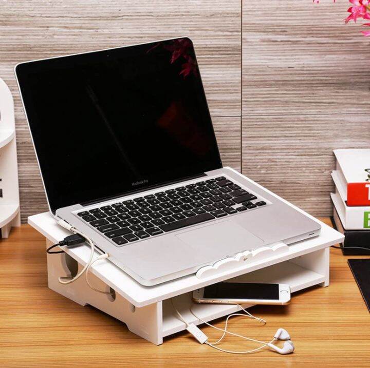 Increased laptop storage rack DIY wooden increased rack cooling rack ...