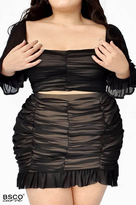 BSCO CURVE ANNA MESH COORDINATES PLUS SIZE | Lazada PH