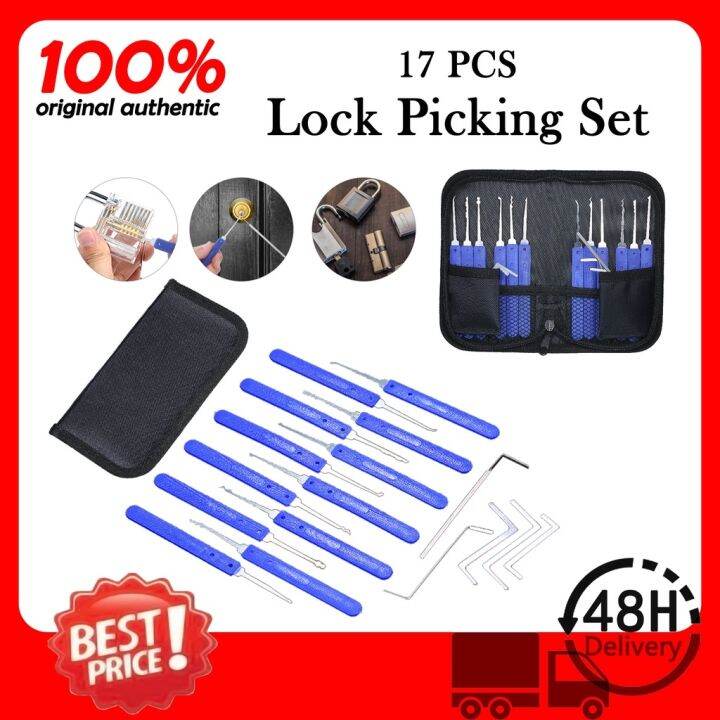 17 PCS Lock Picking Set with Storage Organize Bag Practice Locksmith ...