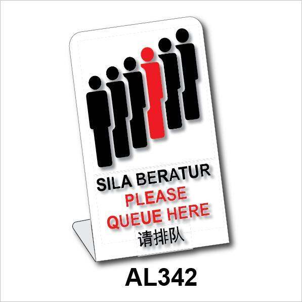 PLEASE QUEUE HERE / SILA BERATUR ACRYLIC TABLE TOP SIGNS BOARD ...