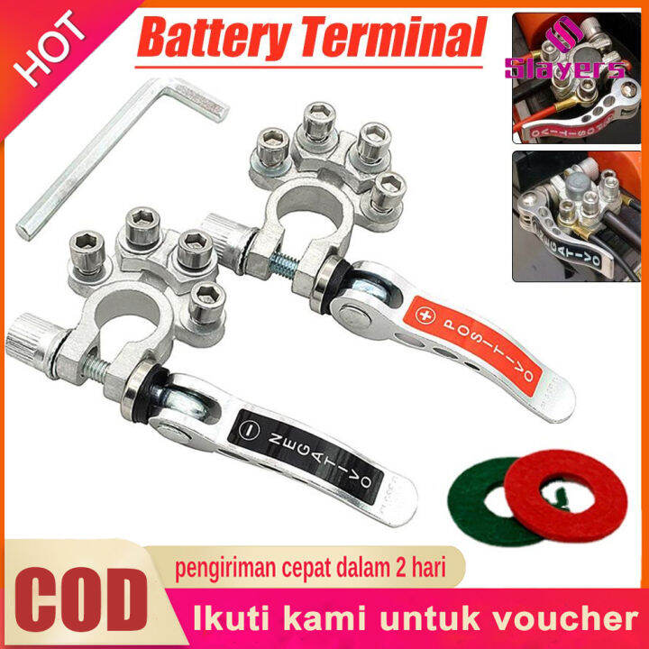 2Pcs QUICK RELEASE TERMINAL ACCU MOBIL Toolless Clamp Cepat Disconnect ...
