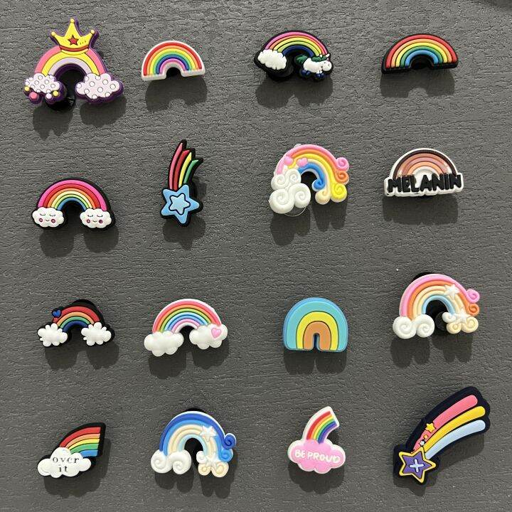 rainbow series Crocs Jibbitz Decorative Shoe Charms Fashion Buckle DIY ...