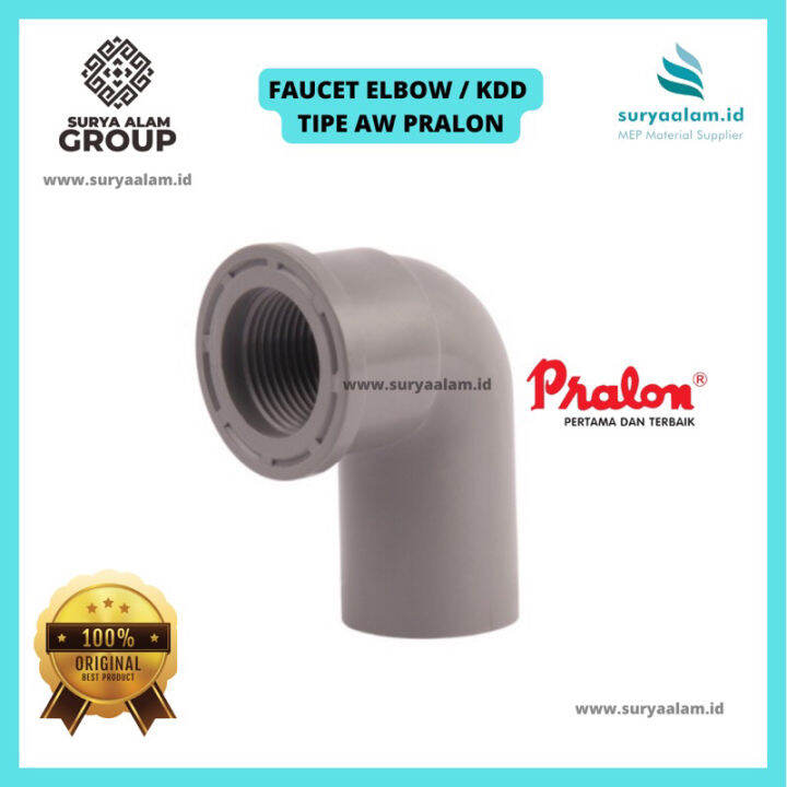 FAUCET ELBOW (KDD) KNEE DRAT DALAM AW 1/2" FITTING PIPA PVC "PRALON" | KNEE DRAT DALAM 3/4 ...