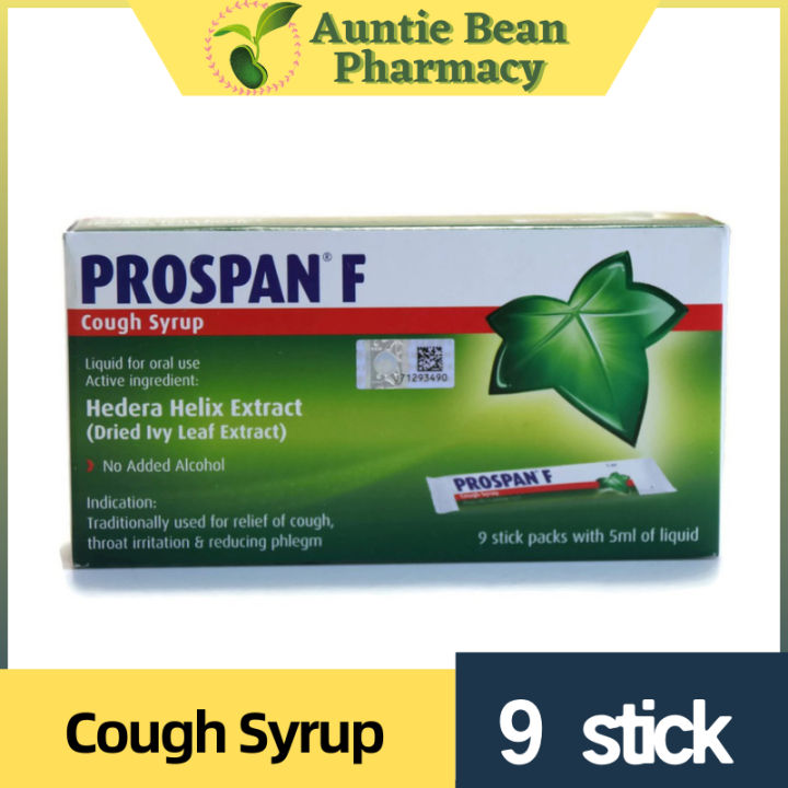 Prospan F Cough Syrup ( 9 STICK PACKS WITH 5ML OF LIQUID ) EXP:07/2023 ...