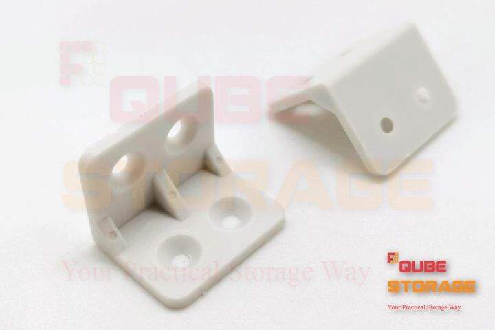 ( 50 pcs ) Plastic White PVC L Bracket Width Angle 90° Shape Shelf ...
