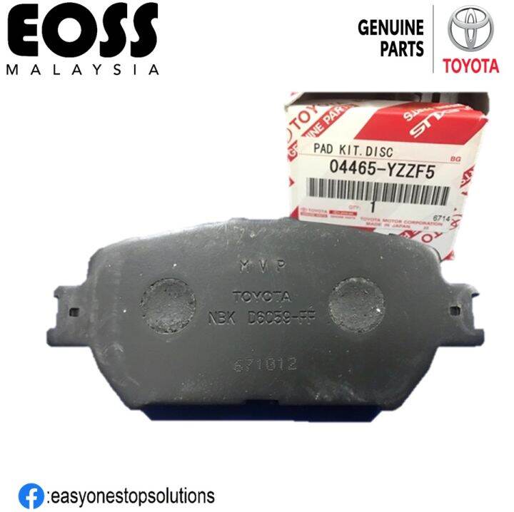 Original Toyota Front Brake Pads 04465-YZZF5 for Toyota CAMRY WISH | Lazada