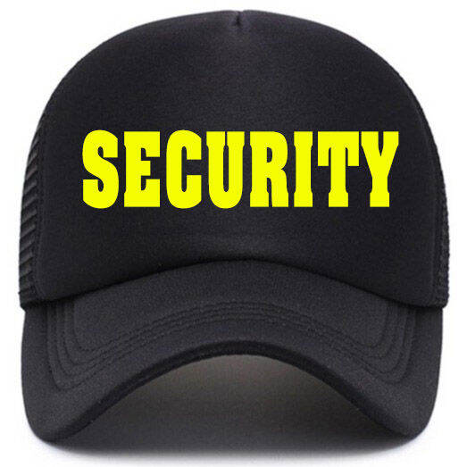 Security Team Cap | Security Guard | Secuity Escort (Plain Black also ...