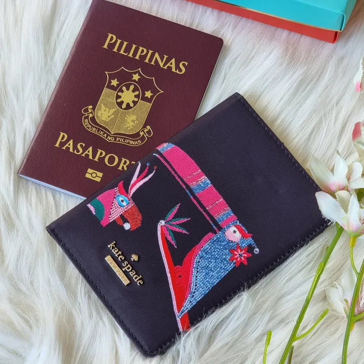 Kate Spade Nylon Passport Holder - Lyla Black Parrot Design | Lazada PH