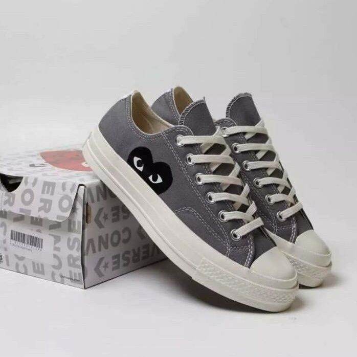 CHUCK TAYLOR X CDG PLAY LOW GREY PREMIUM | Lazada.co.th